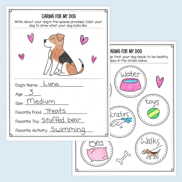 Caring for My Dog | Social Emotional Learning Packet | Mental Health ...