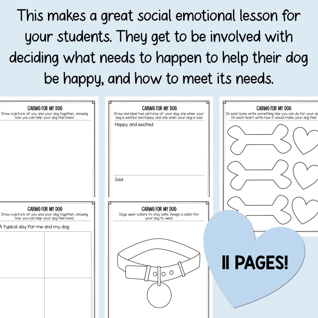 Caring for My Dog | Social Emotional Learning Packet | Mental Health ...
