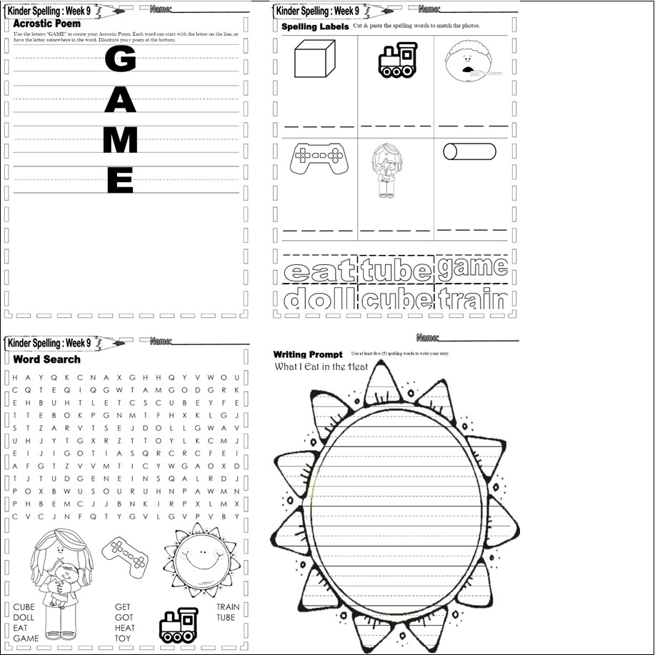 Kindergarten Spelling Worksheets Curriculum Week 9 | Made By Teachers