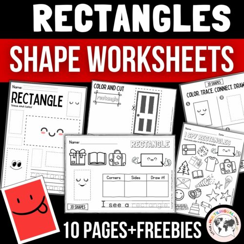 Kindergarten 2D Shapes Worksheet: RECTANGLES - Shape Sort, Shape Hunt ...