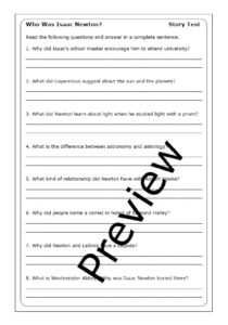 Janet Pascal "Who Was Isaac Newton?" worksheets | Made By Teachers