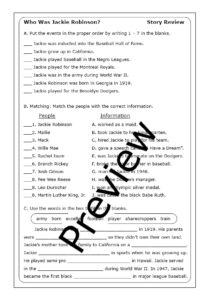 Gail Herman "Who Was Jackie Robinson?" worksheets | Made By Teachers