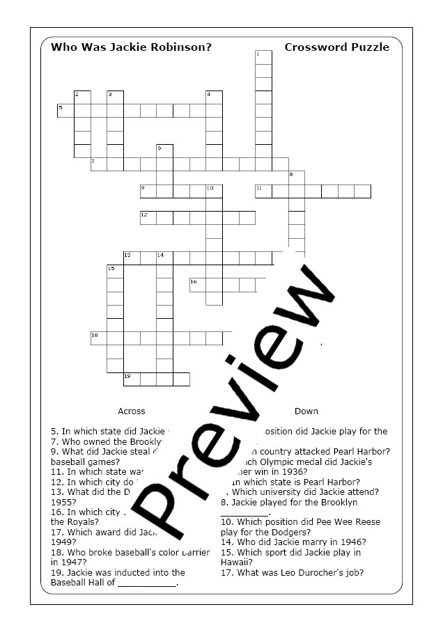 Gail Herman "Who Was Jackie Robinson?" worksheets | Made By Teachers