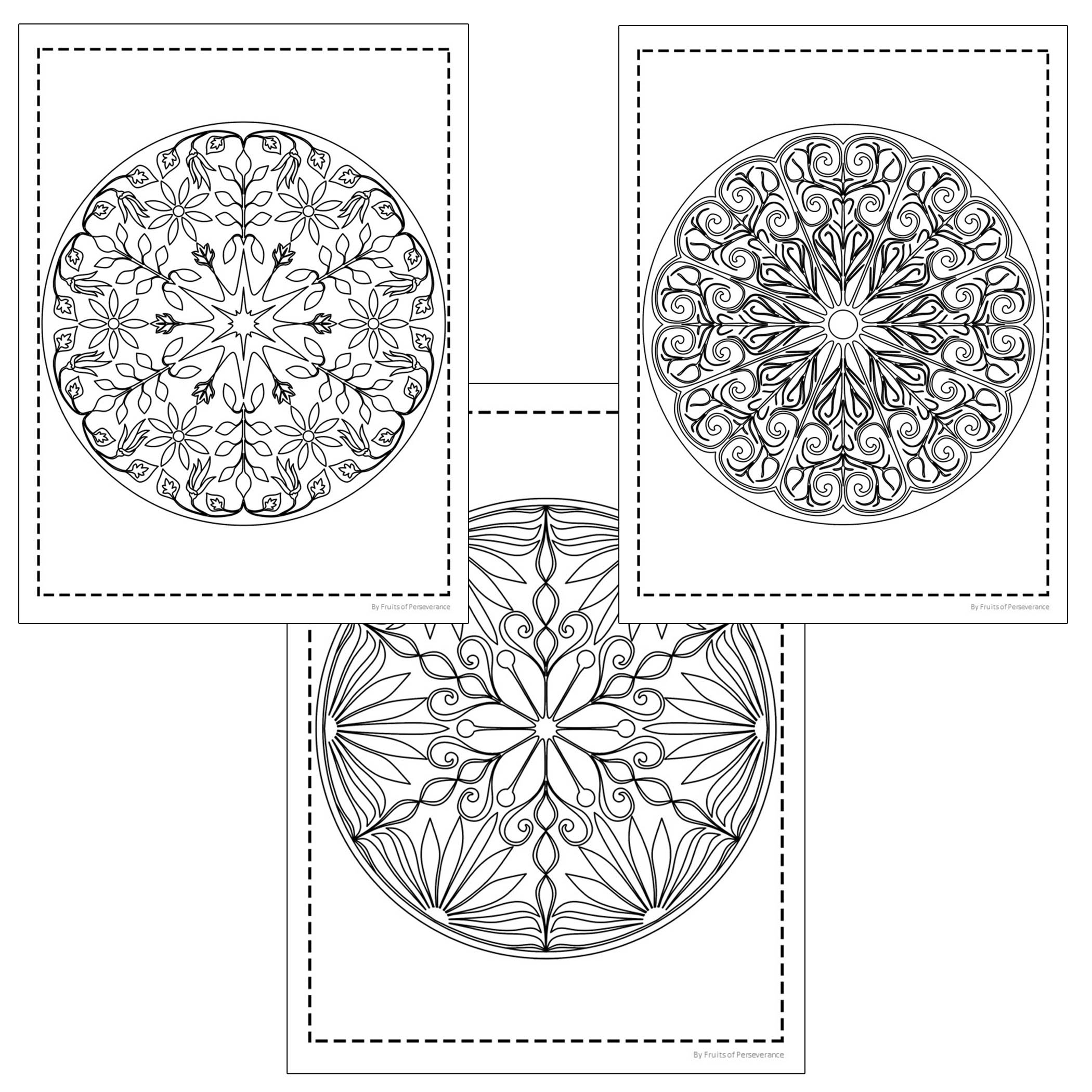 Spring Mandala Coloring Pages Set 1| Fun End of Year Activity | Stress ...
