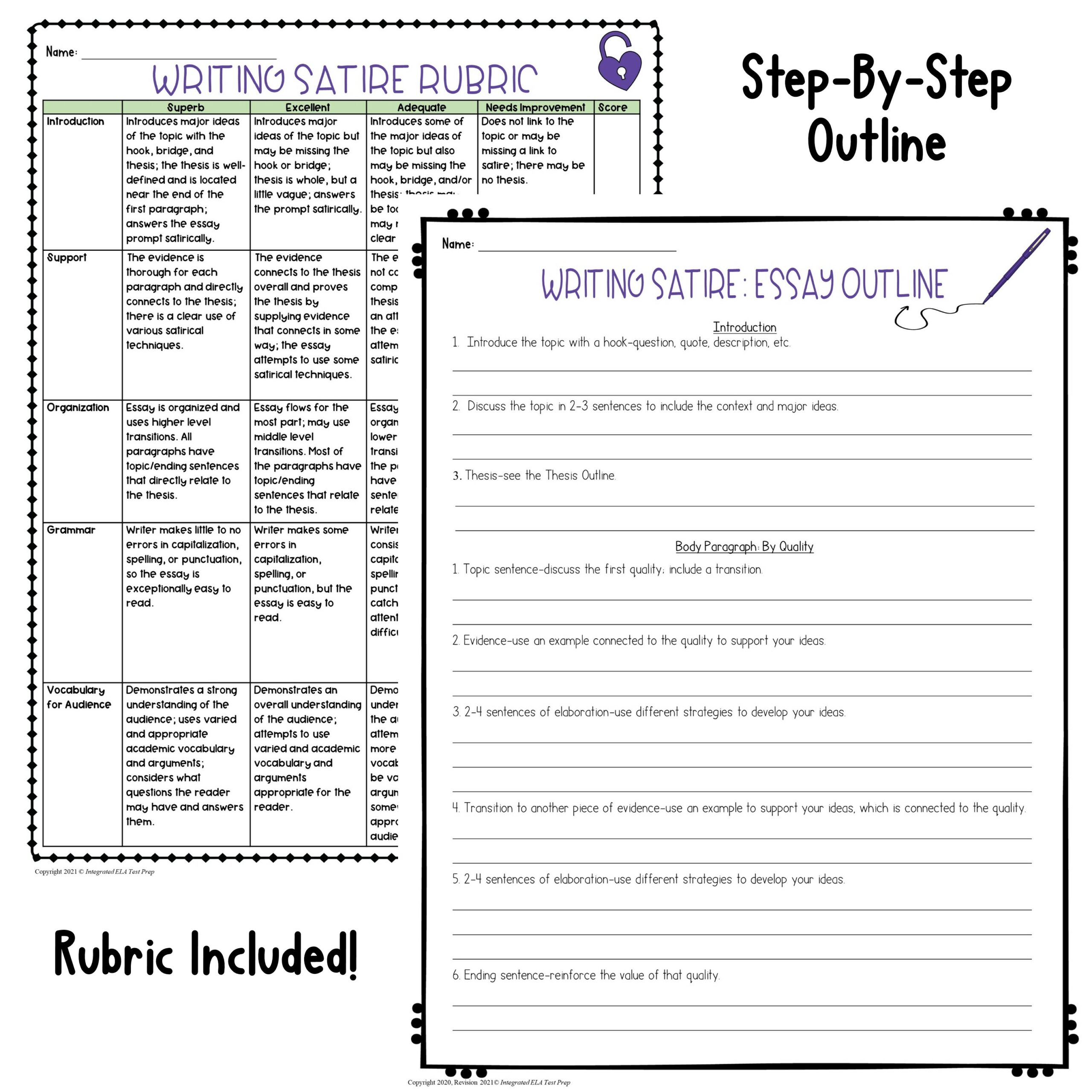 Creative Writing Project Writing Satire Pack Organizers Thesis Template