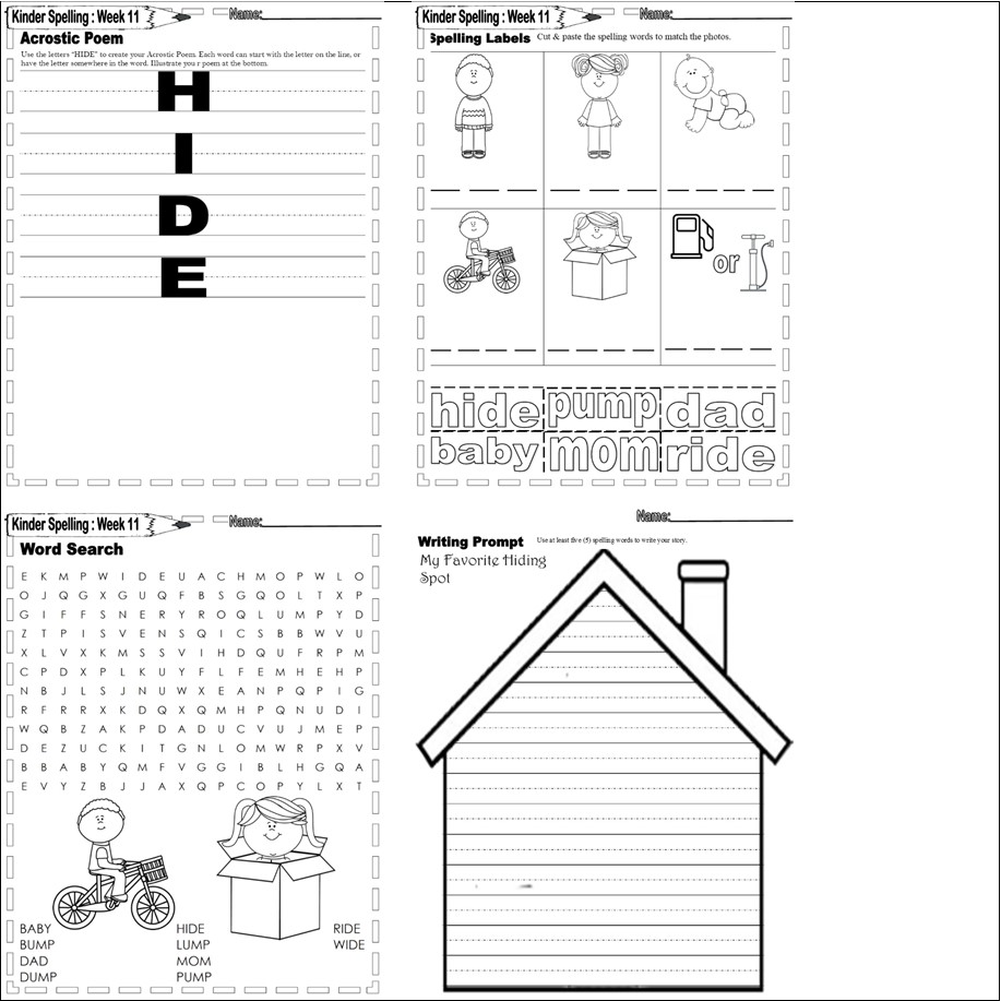 Kindergarten Spelling Worksheets Curriculum Week 11 | Made By Teachers
