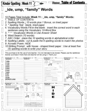 Kindergarten Spelling Worksheets Curriculum Week 11 | Made By Teachers