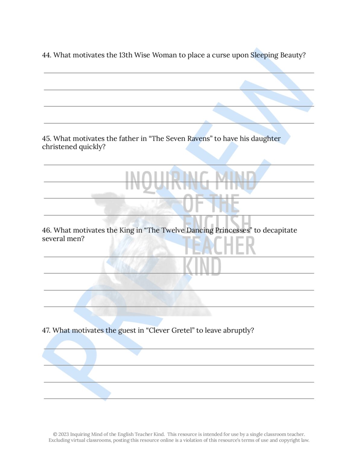Grimms' Fairy Tales Unit Test and Answer Key (14 Short Stories Included ...