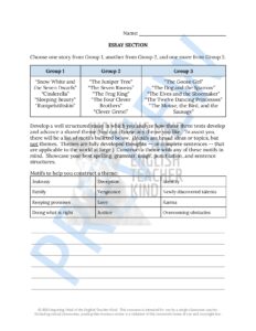 Grimms' Fairy Tales Unit Test and Answer Key (14 Short Stories Included ...