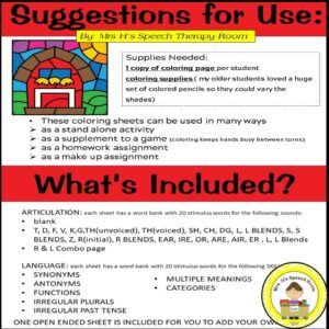 Farm Color by Code Speech Therapy | Made By Teachers