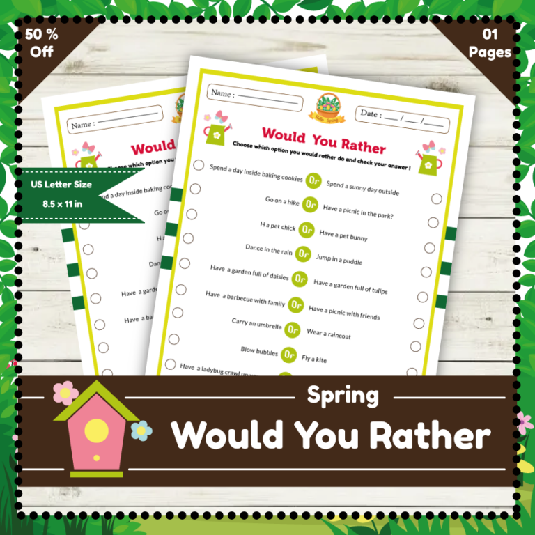 Spring Would You Rather Game for Kids | Made By Teachers
