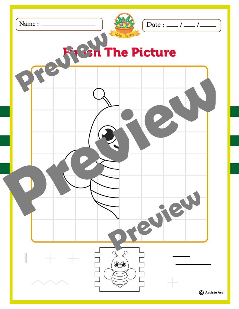 Spring Finish The Picture Worksheets for Preschool and Elementary ...