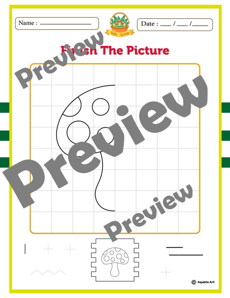 Spring Finish The Picture Worksheets for Preschool and Elementary ...