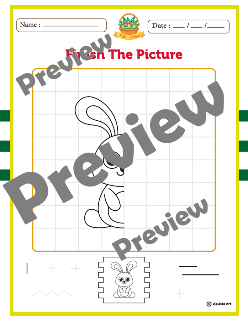 Spring Finish The Picture Worksheets for Preschool and Elementary ...