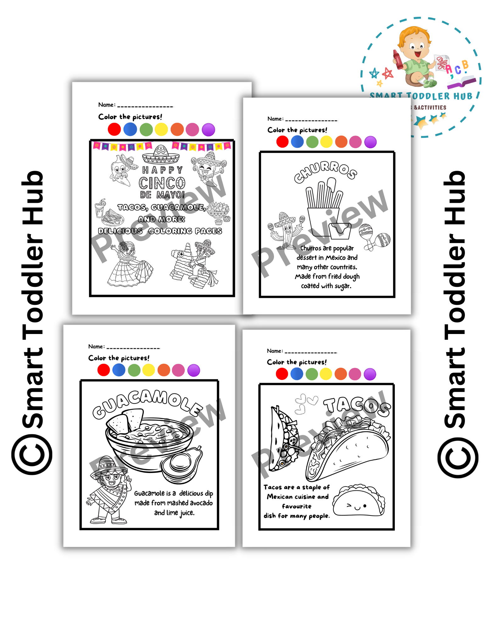 Delicious Cinco de mayo: A Mexican food fiesta Coloring Pages! | Made ...