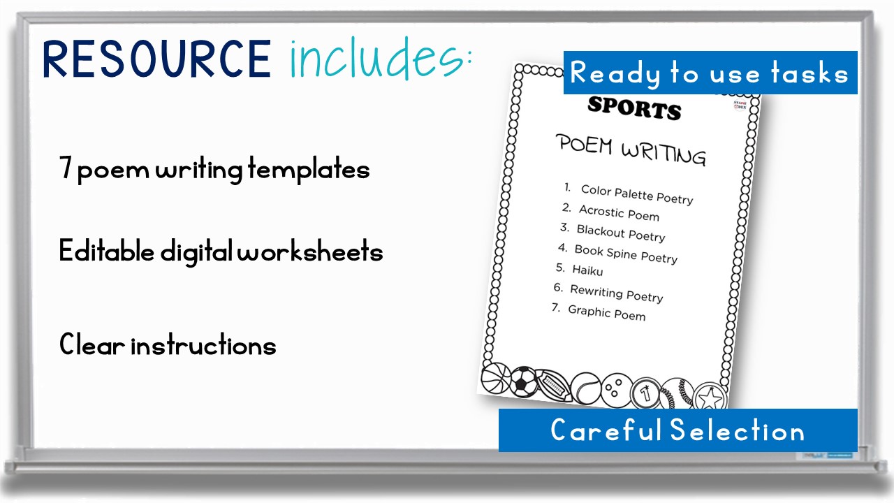 Sports Poetry Writing Activities - Poem Templates - Print and Digital ...