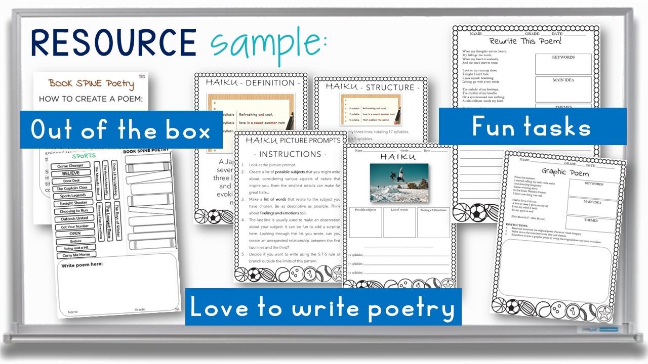 Sports Poetry Writing Activities - Poem Templates - Print and Digital ...