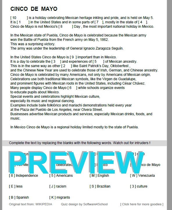 CINCO DE MAYO QUIZ | Made By Teachers