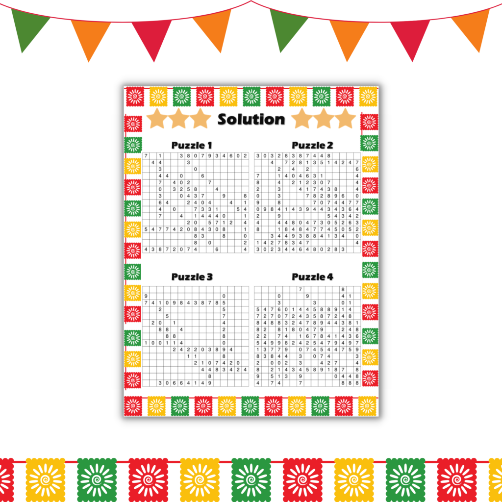 Printable Cinco de Mayo Number Search Puzzles With Solutions - Fun ...