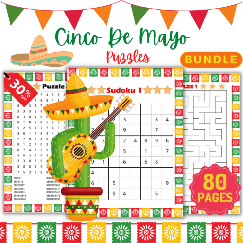 Printable Cinco de Mayo Puzzles With Solution - Bundle - Fun May ...