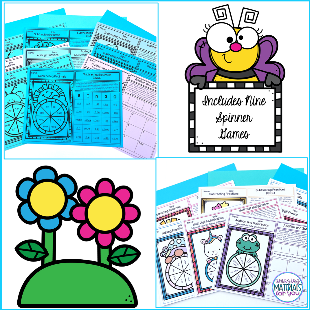 Math Test Prep Spinner Games | Operations 1 | Made By Teachers