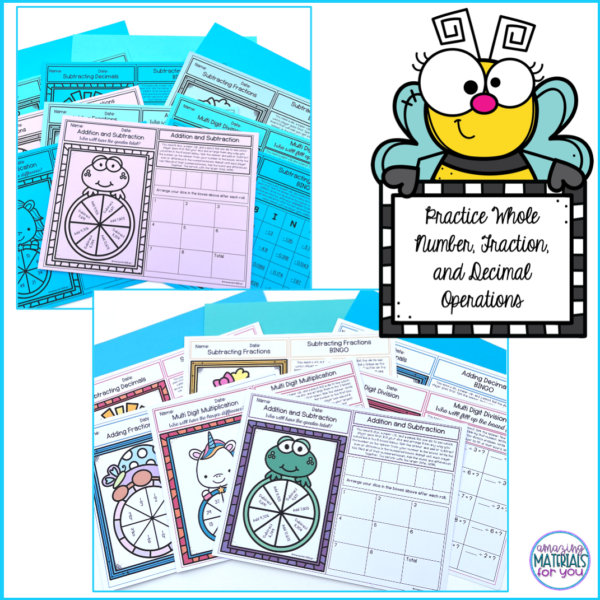 Math Test Prep Spinner Games | Operations 1 | Made By Teachers