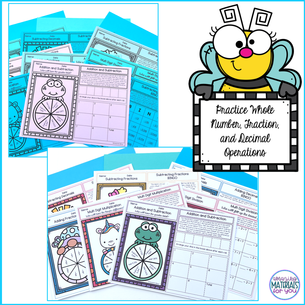 Math Test Prep Spinner Games | Operations 1 | Made By Teachers