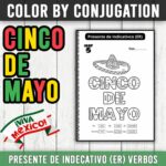 Cinco de Mayo Color By Conjugation Present ER Verbs | Made By Teachers