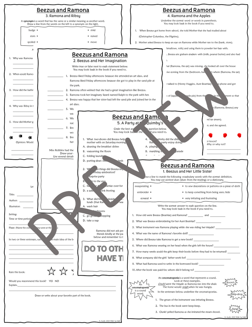 Beezus and Ramona Novel Study | Made By Teachers Beezus and Ramona Novel Study | Made By Teachers