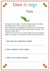 Cinco de Mayo Reading Comprehension Activity | Made By Teachers