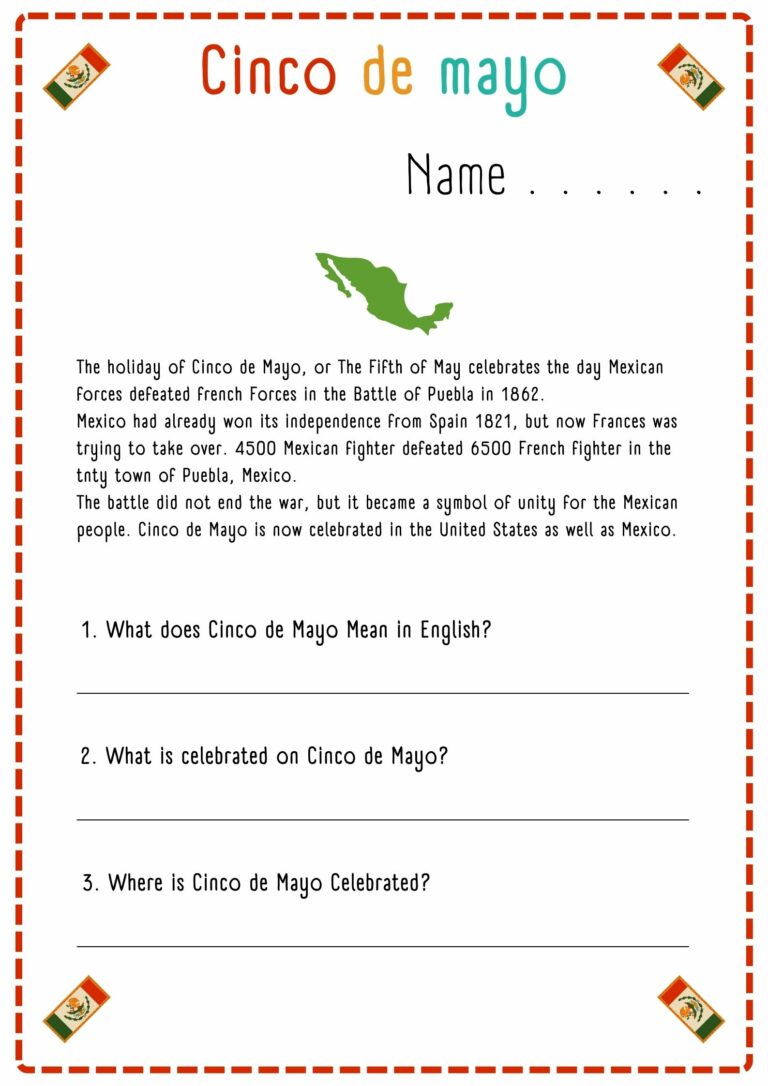 Cinco de Mayo Reading Comprehension Activity | Made By Teachers