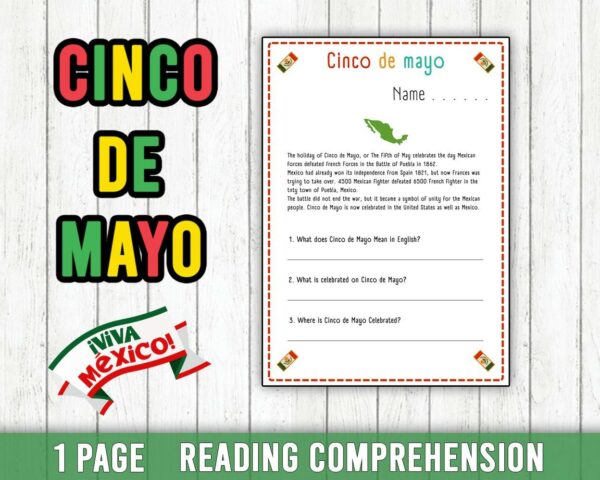 Cinco de Mayo Reading Comprehension Activity | Made By Teachers