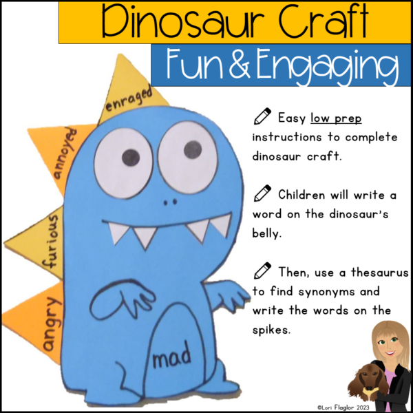 Using a Thesaurus- Dinosaur Craft, Mini-Unit and Worksheets | Made By ...
