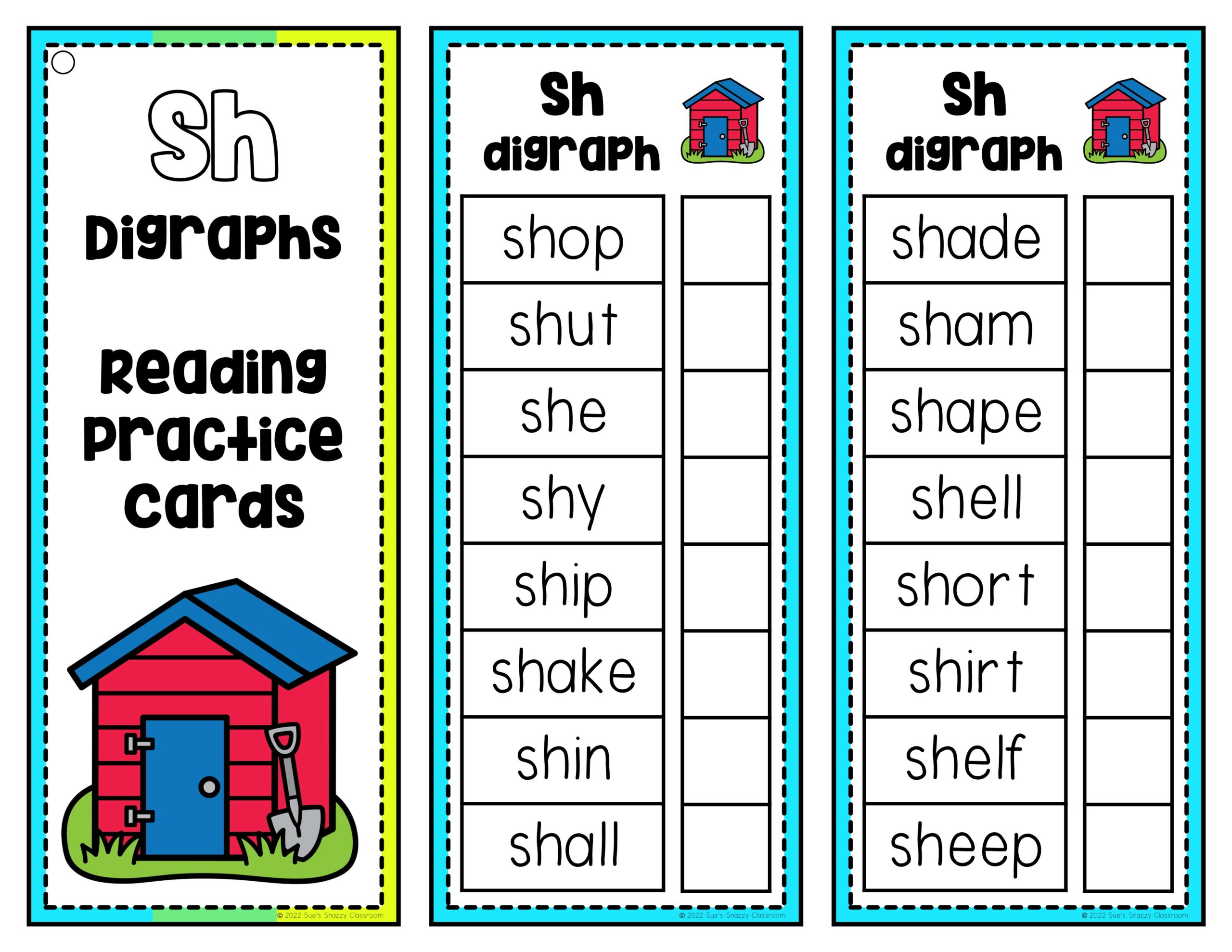 Digraph and Blends - Reading Practice and Fluency Cards - Word Review ...