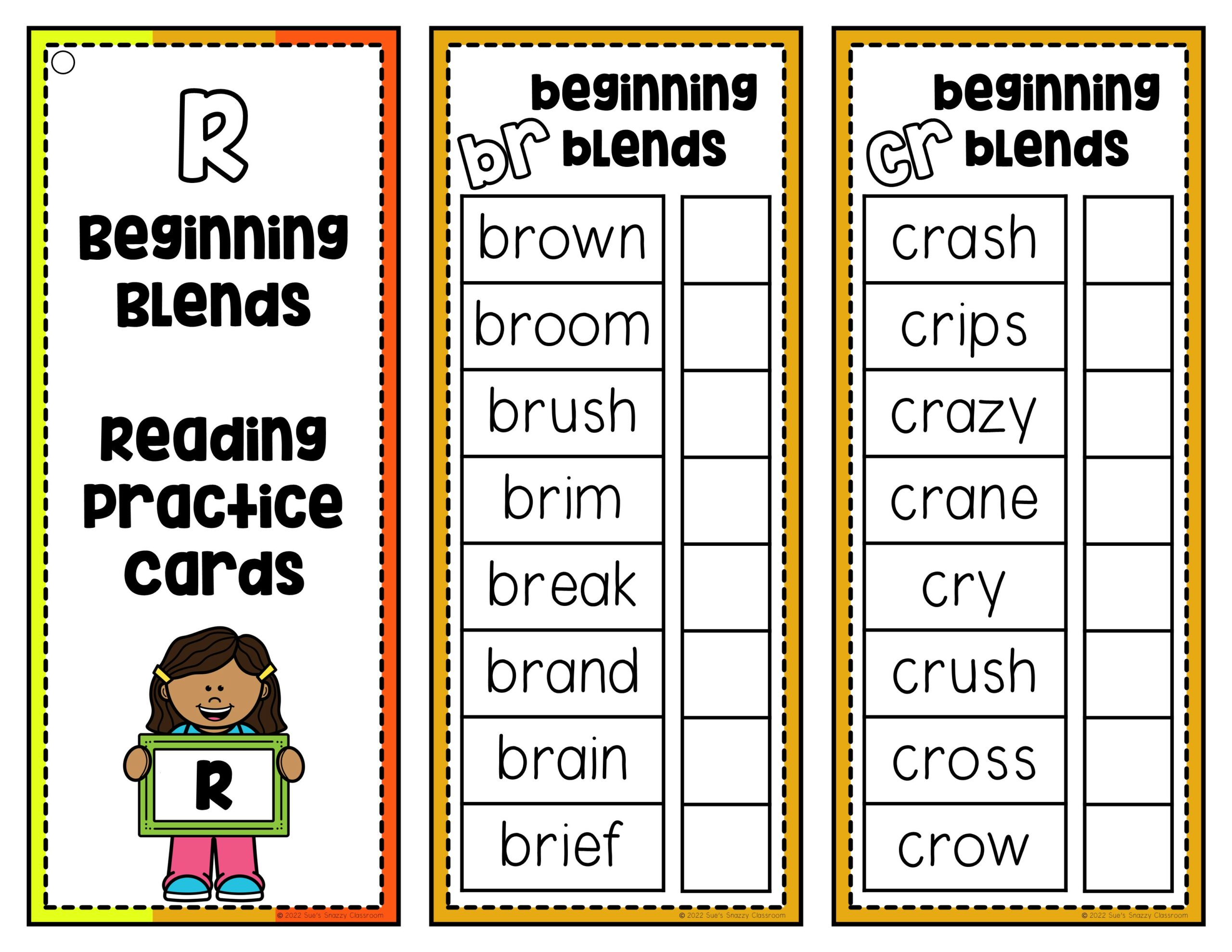 Digraph and Blends - Reading Practice and Fluency Cards - Word Review ...