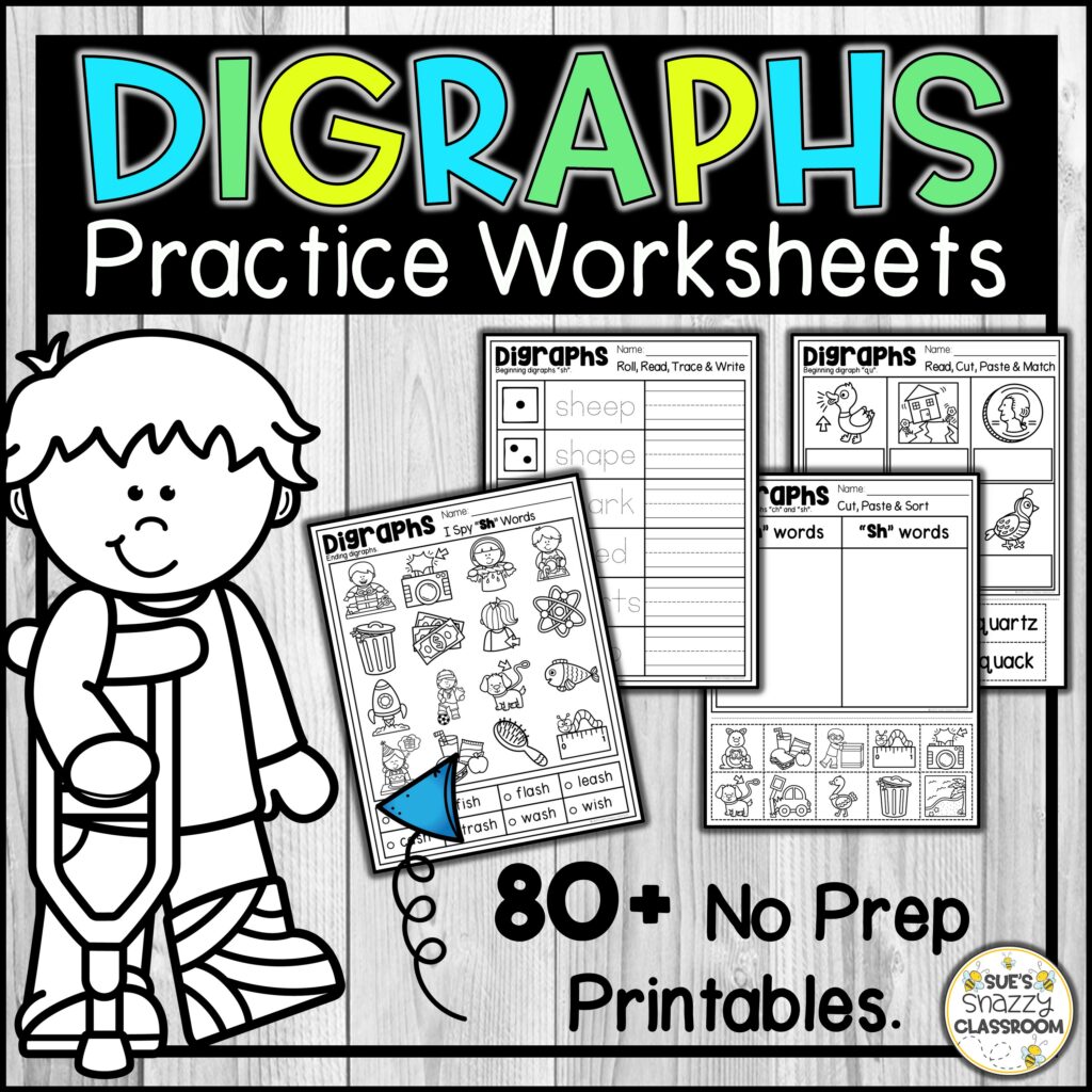 Beginning and Ending Digraph Practice Worksheets | No-Prep Phonics ...