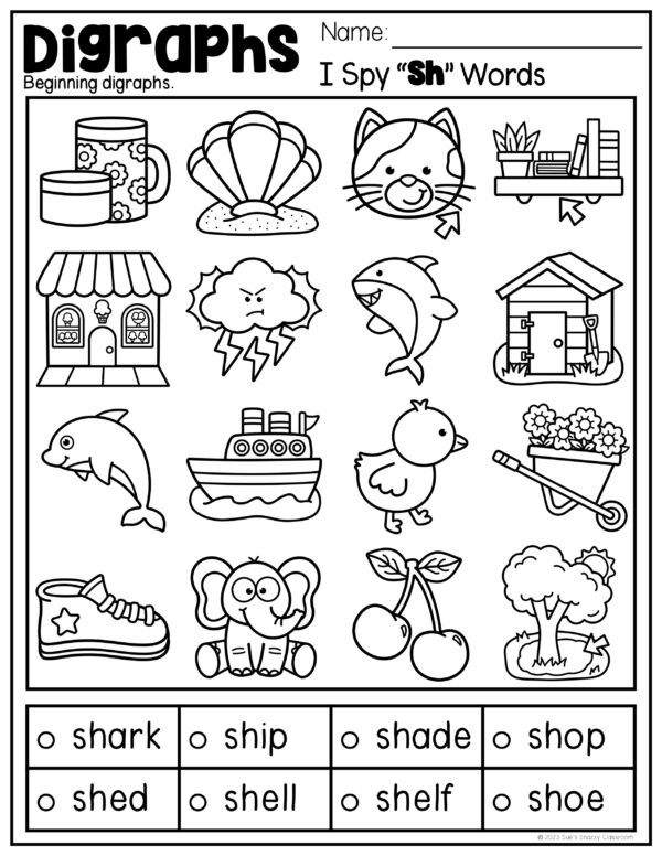 Beginning and Ending Digraph Practice Worksheets | No-Prep Phonics ...