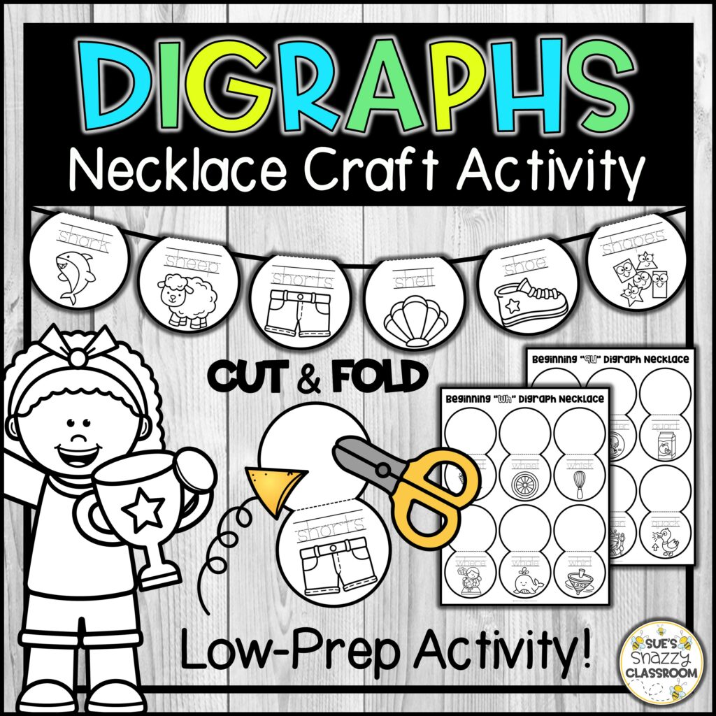Beginning Digraph Necklace Craft | Digraph Practice Activity | Made By ...