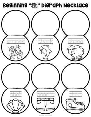 Beginning Digraph Necklace Craft | Digraph Practice Activity | Made By ...