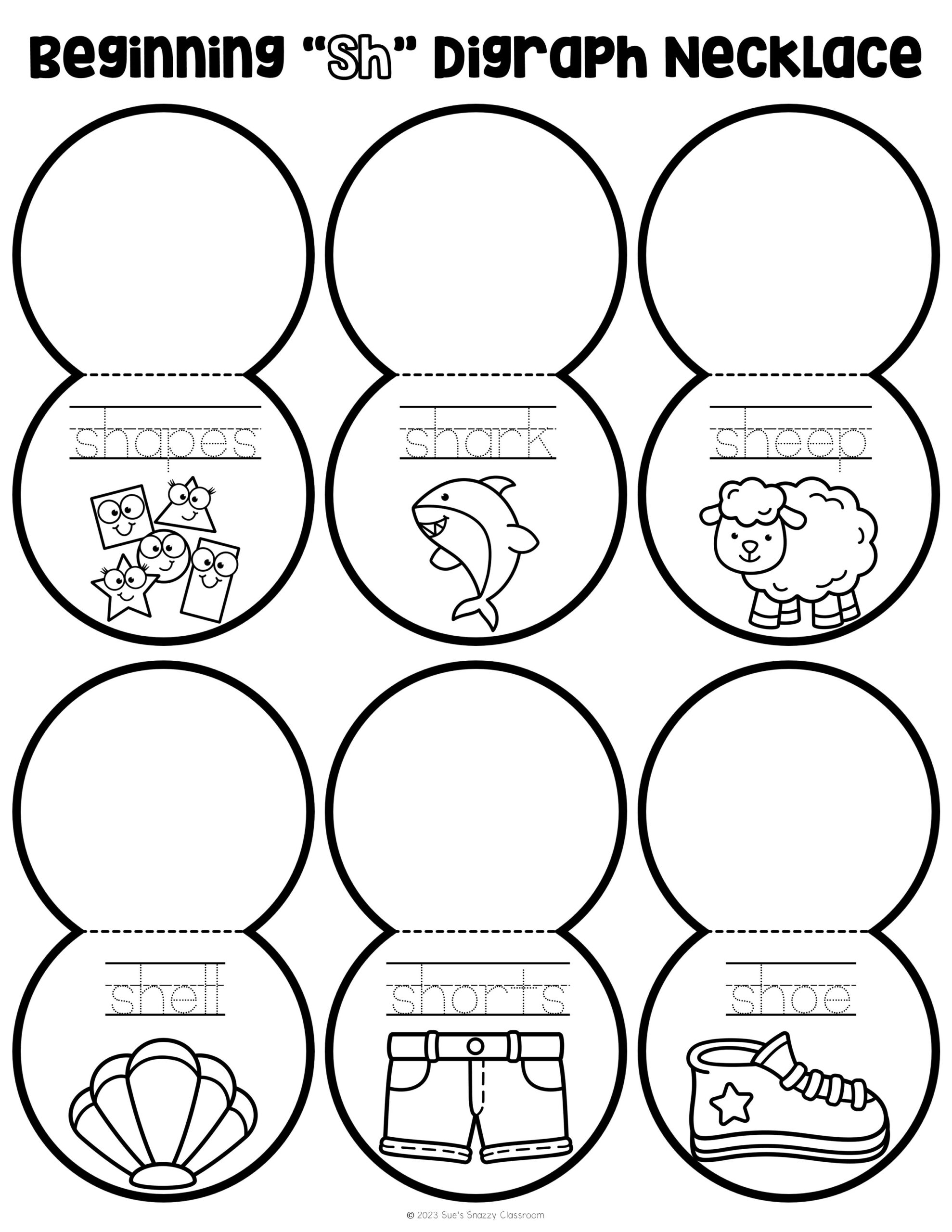 Beginning Digraph Necklace Craft | Digraph Practice Activity | Made By ...