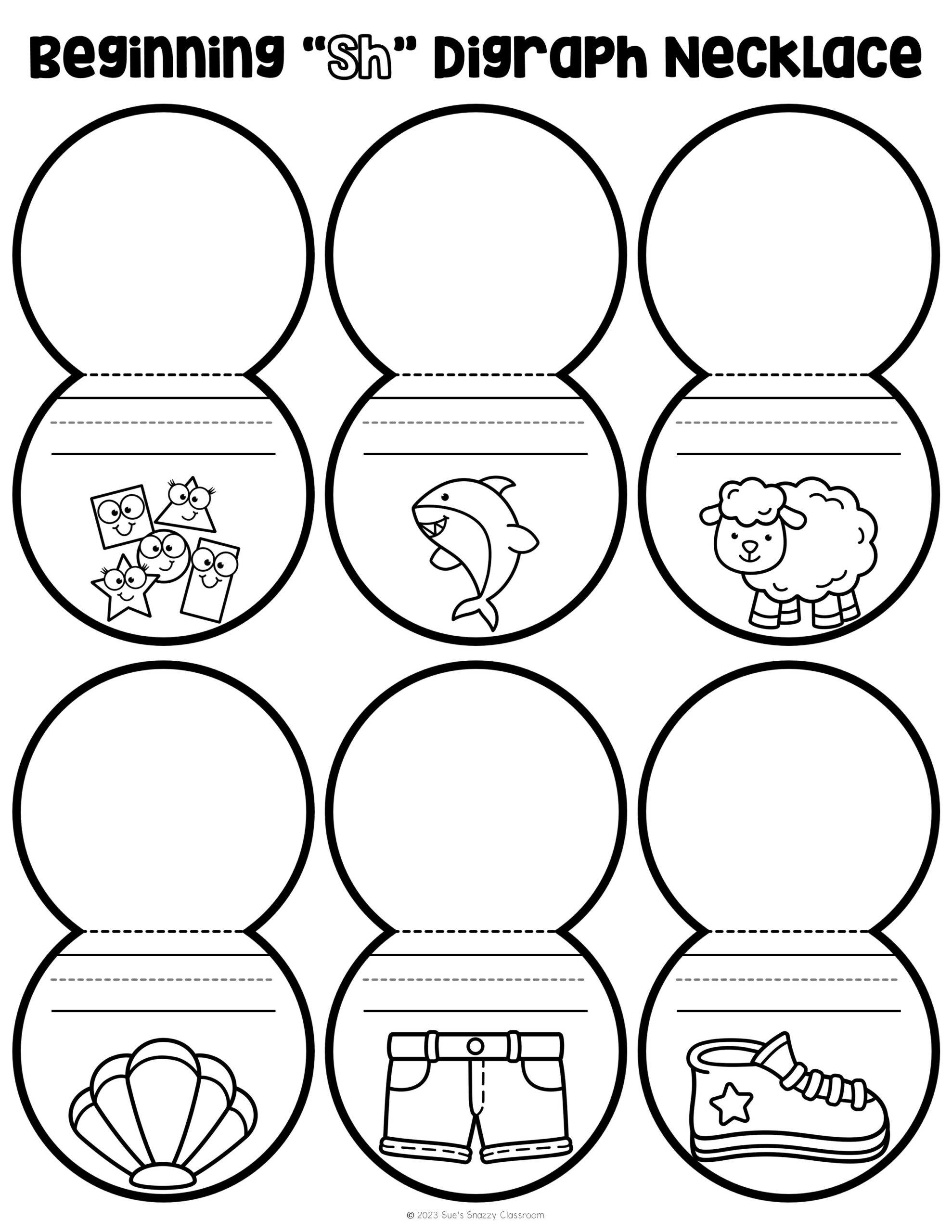 Beginning Digraph Necklace Craft | Digraph Practice Activity | Made By ...