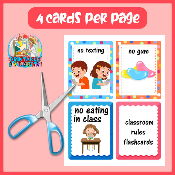 23 Classroom and school Rules Flashcards and Display Labels for kids ...