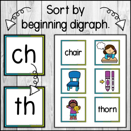 Beginning Digraphs Sorting | Pocket Chart Center | Digraph Phonics Sort ...