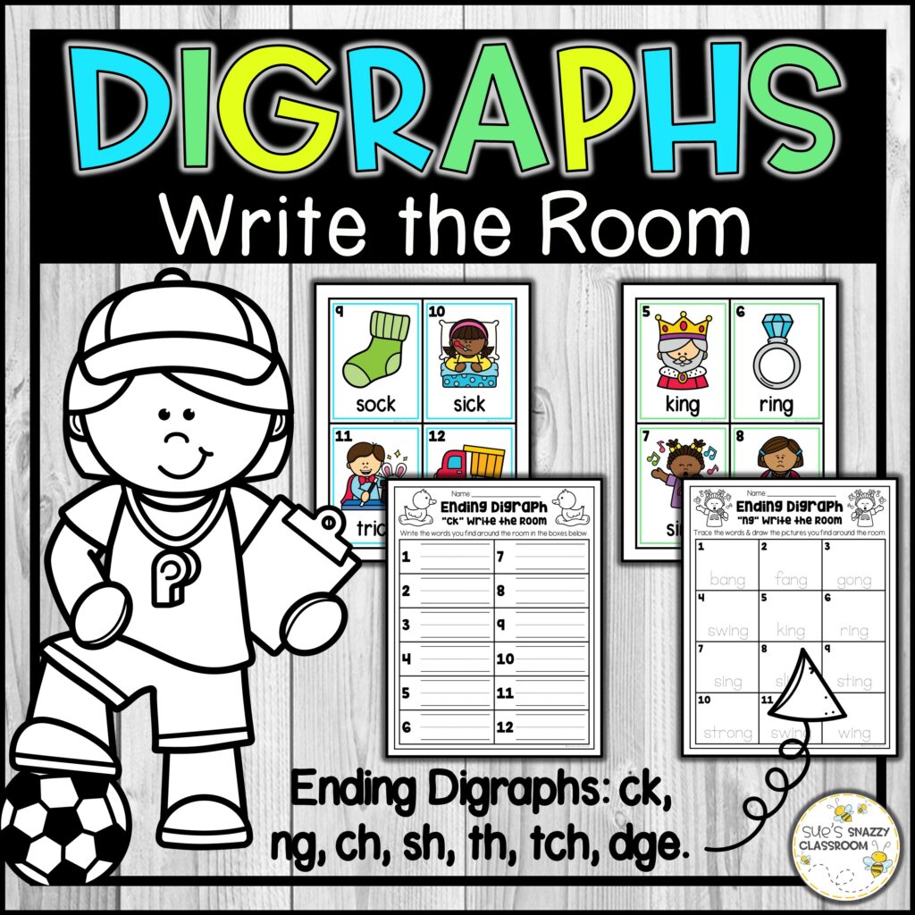 Ending Digraph Write the Room Activities | Digraphs Writing Center ...