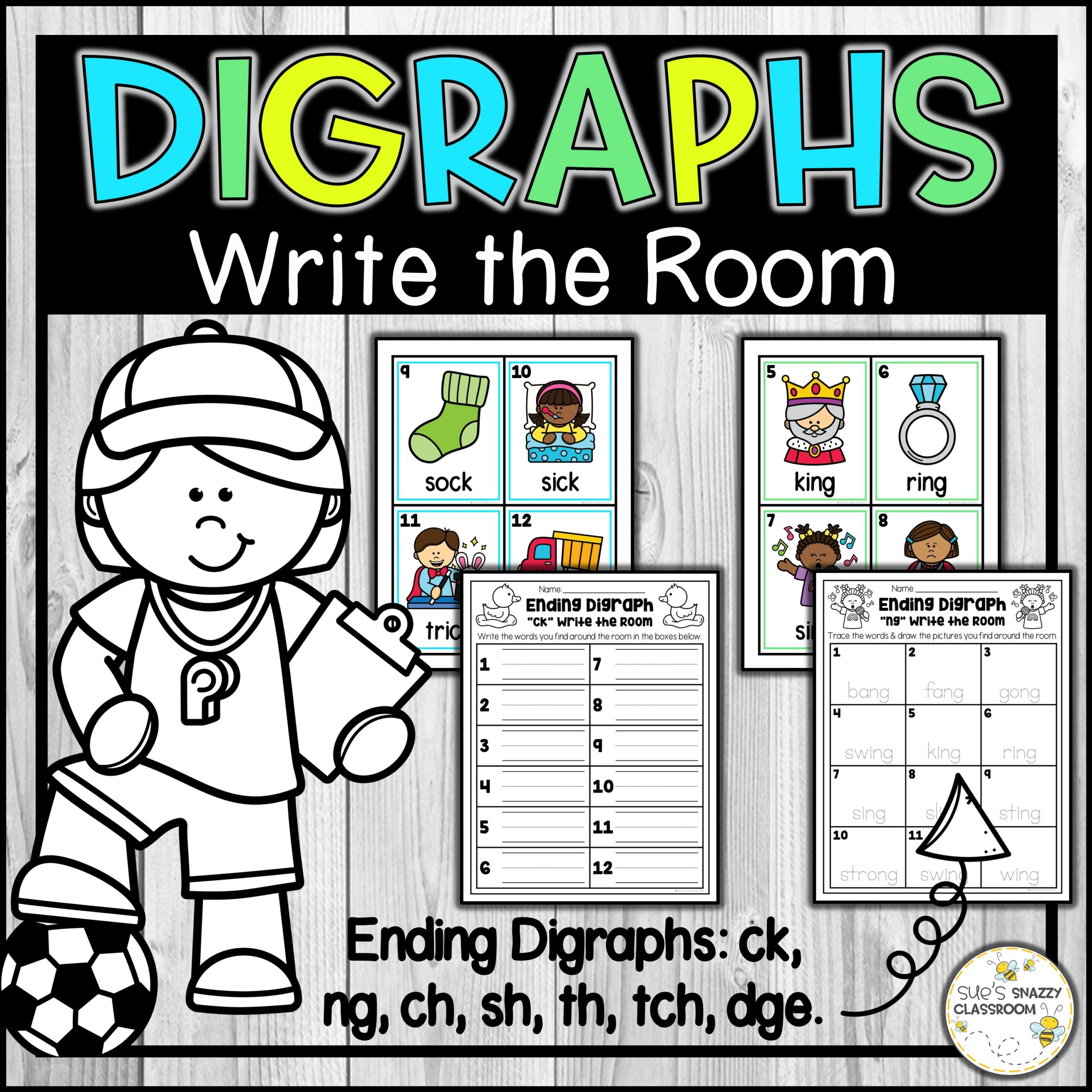 Ending Digraph Write the Room Activities | Digraphs Writing Center ...