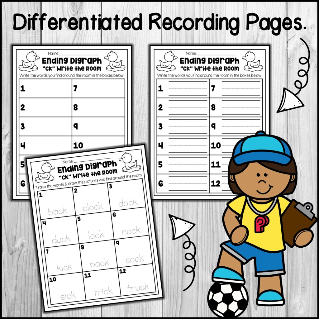 Ending Digraph Write the Room Activities | Digraphs Writing Center ...