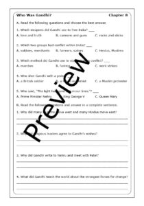 Meachen Rau "Who Was Gandhi?" worksheets | Made By Teachers