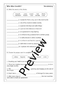 Meachen Rau "Who Was Gandhi?" worksheets | Made By Teachers