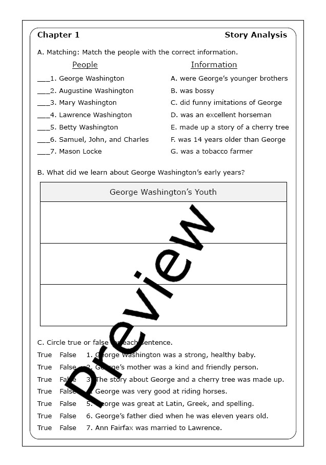 Roberta Edwards "Who Was George Washington?" worksheets | Made By Teachers