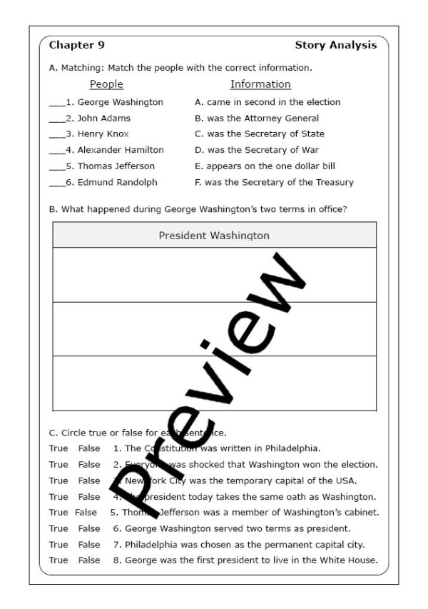 Roberta Edwards "Who Was George Washington?" worksheets | Made By Teachers